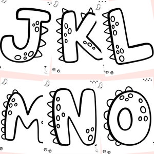 Dinosaur ABC Alphabet Coloring Pages for Preschool and Baby Shower ...