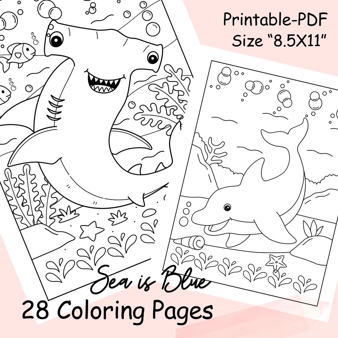Under the Sea Animals Coloring Pages for Kids, Cute Animals Coloring ...
