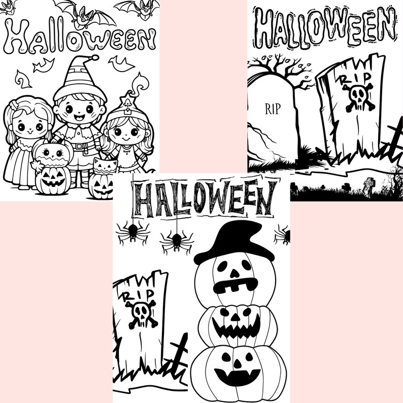 Spooky Halloween Coloring Book for Kids, Witch Coloring Pages Printable ...