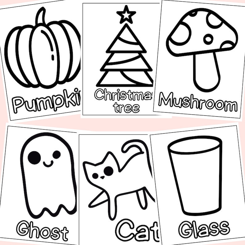 40 Simple Words Coloring Pages for Kids, Printable Bold and Easy ...