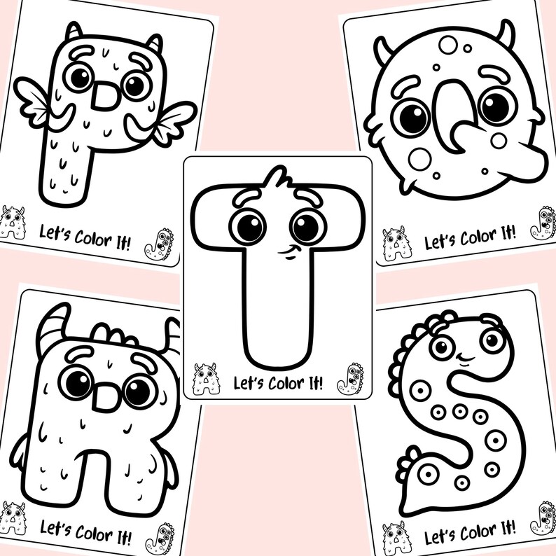 ABC Alphabet Coloring Pages for Preschool and Baby Shower, Bold and ...