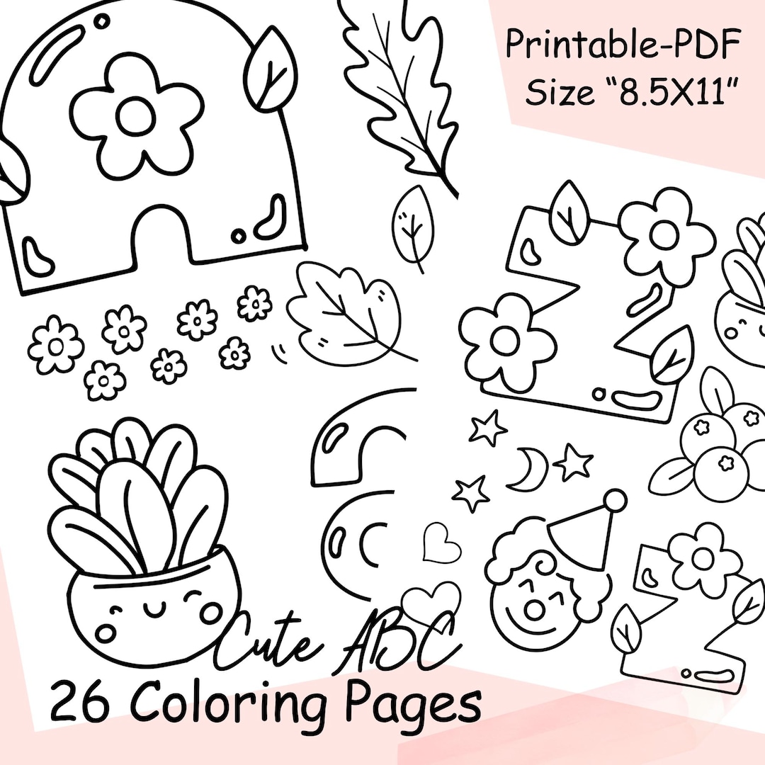 ABC Coloring Pages, Kawaii Coloring Pages, Alphabet Coloring Pages for ...