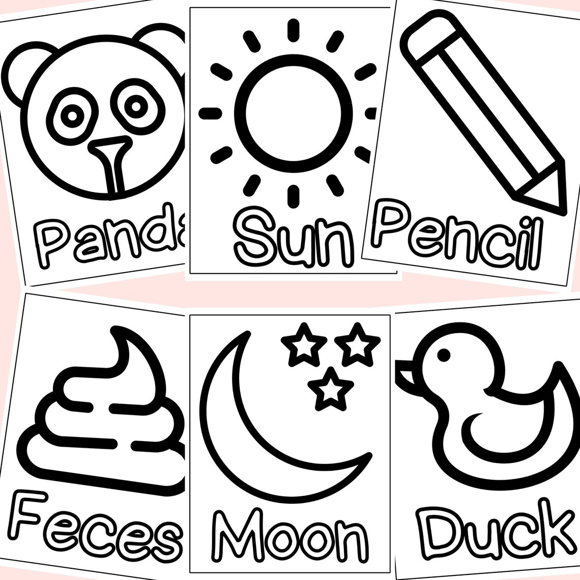 40 Simple Words Coloring Pages for Kids, Printable Bold and Easy ...
