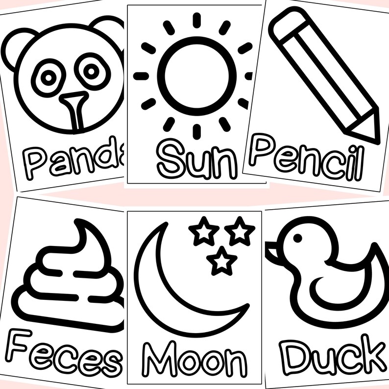 40 Simple Words Coloring Pages for Kids, Printable Bold and Easy ...