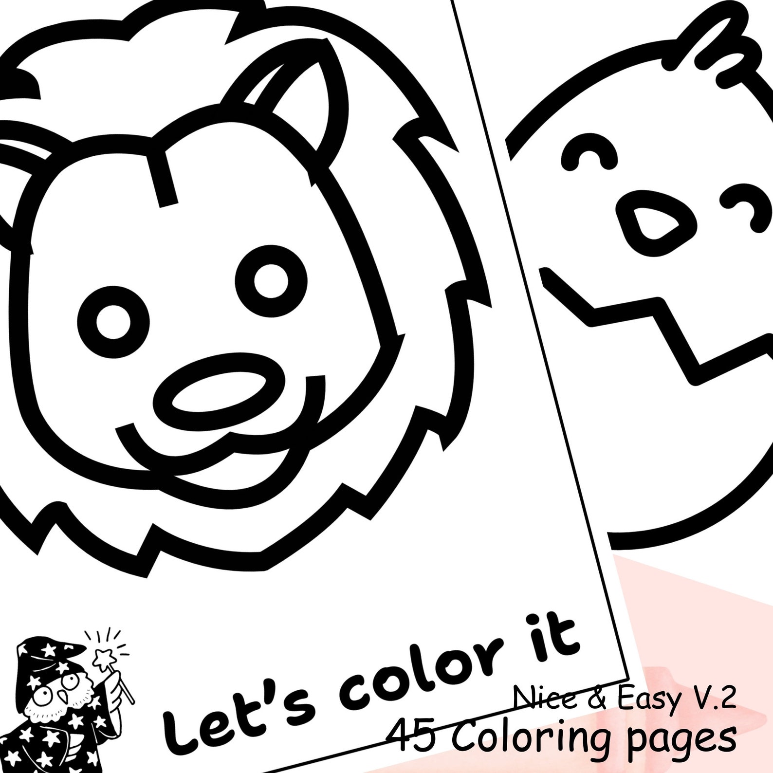 45 Super Easy Coloring Pages for Kids, Printable Bold and Easy Designs ...