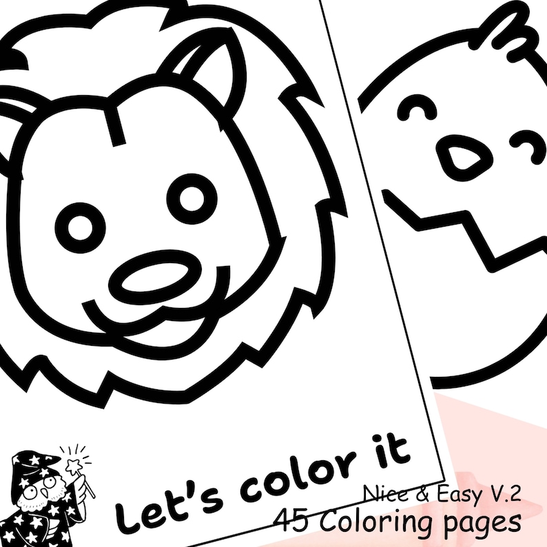 45 Super Easy Coloring Pages for Kids, Printable Bold and Easy Designs ...