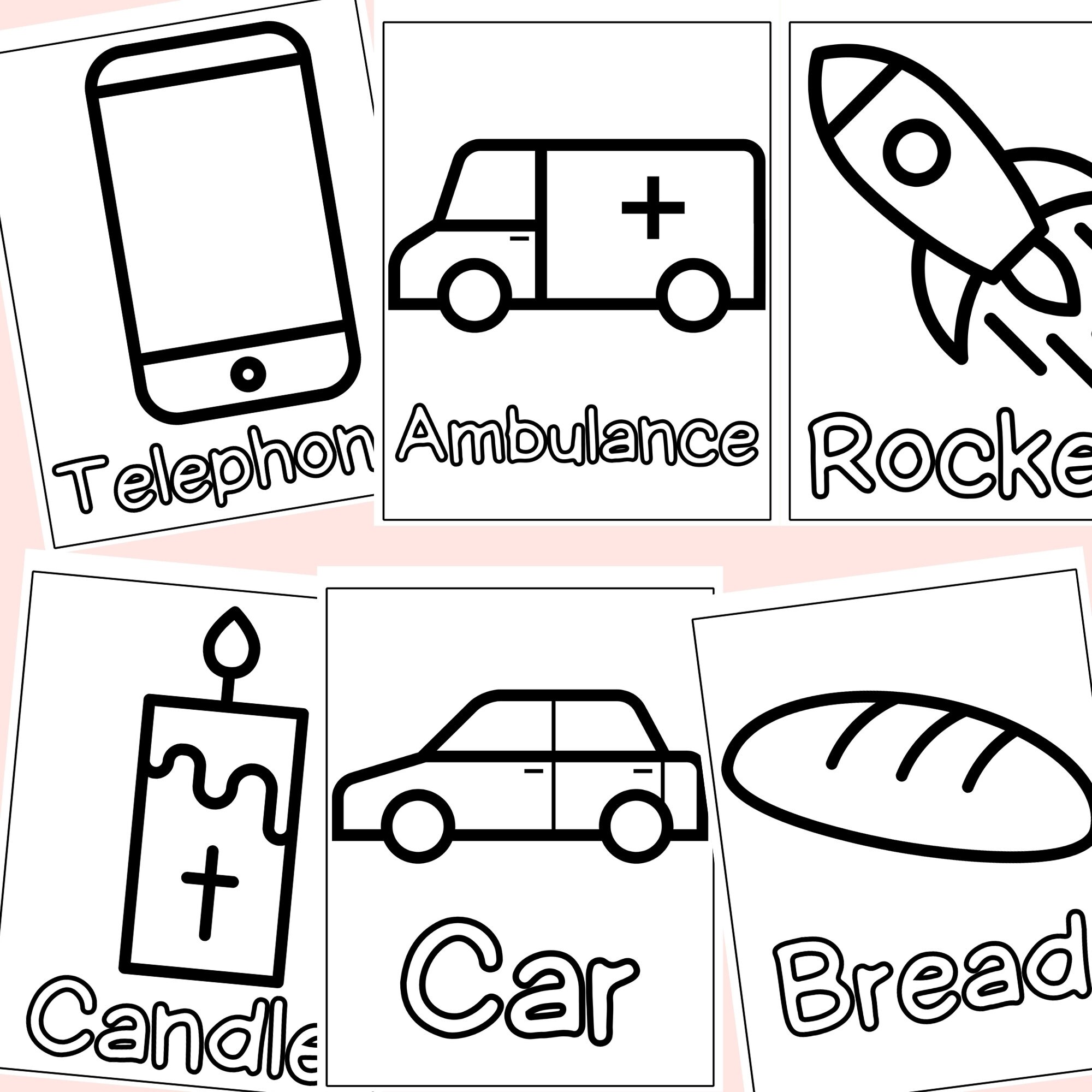 40 Simple Words Coloring Pages for Kids, Printable Bold and Easy ...