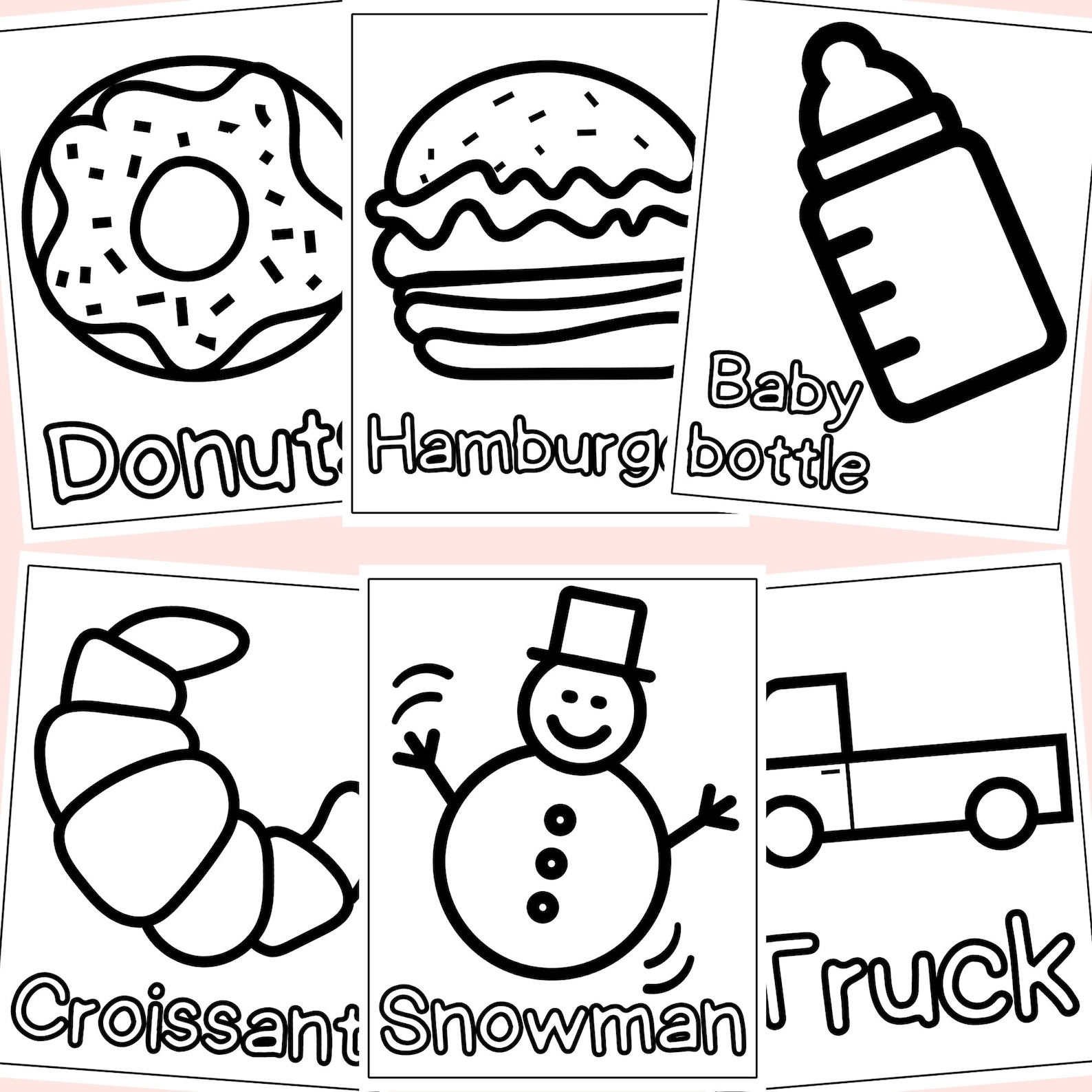 40 Simple Words Coloring Pages for Kids, Printable Bold and Easy ...