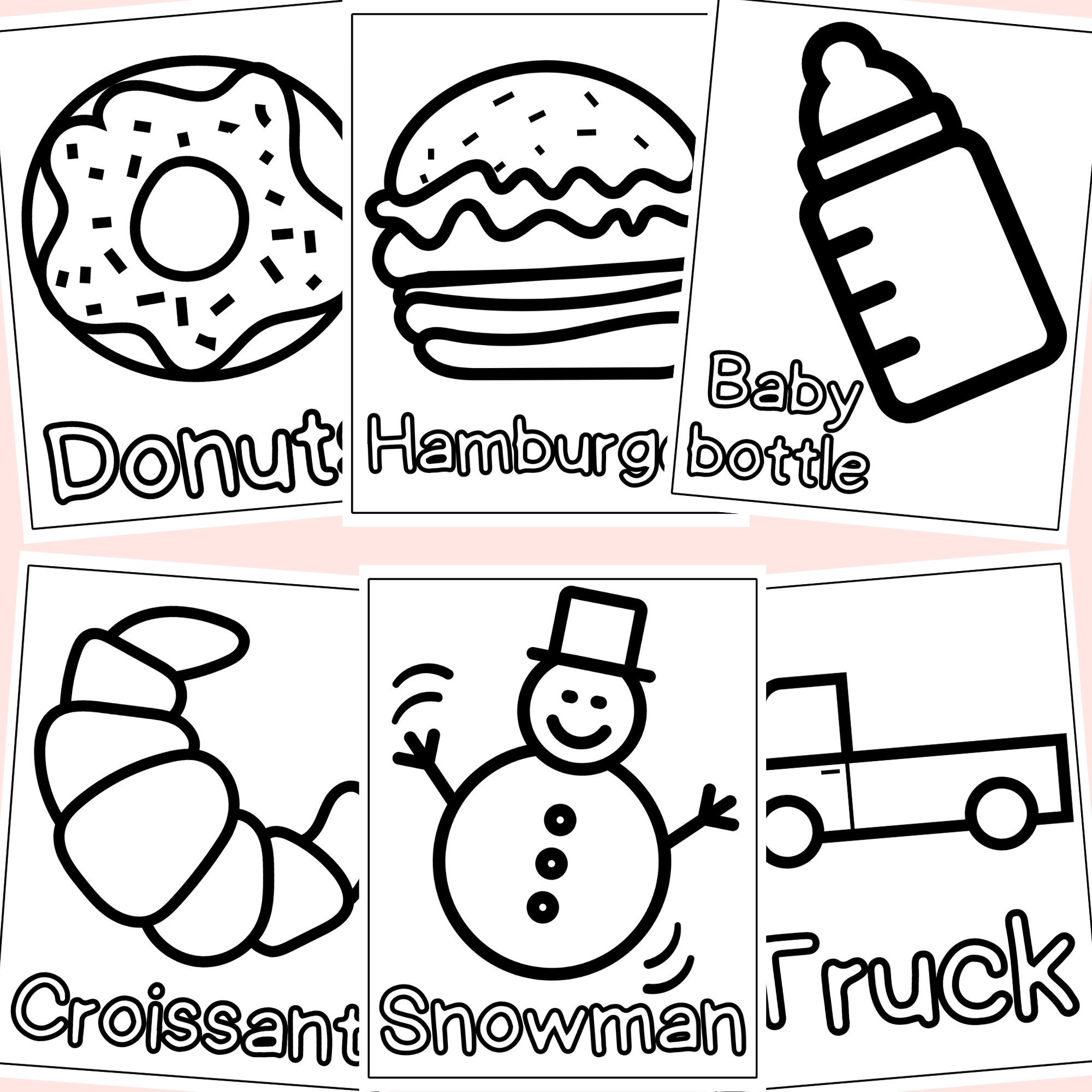 40 Simple Words Coloring Pages for Kids, Printable Bold and Easy ...