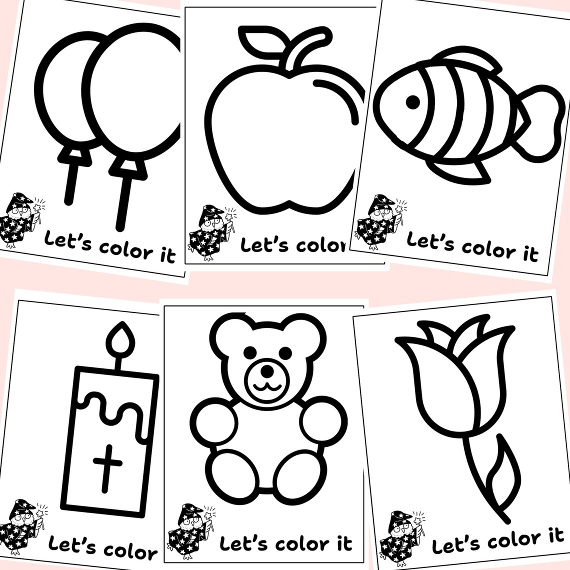 45 Super Easy Coloring Pages for Kids, Printable Bold and Easy Designs ...