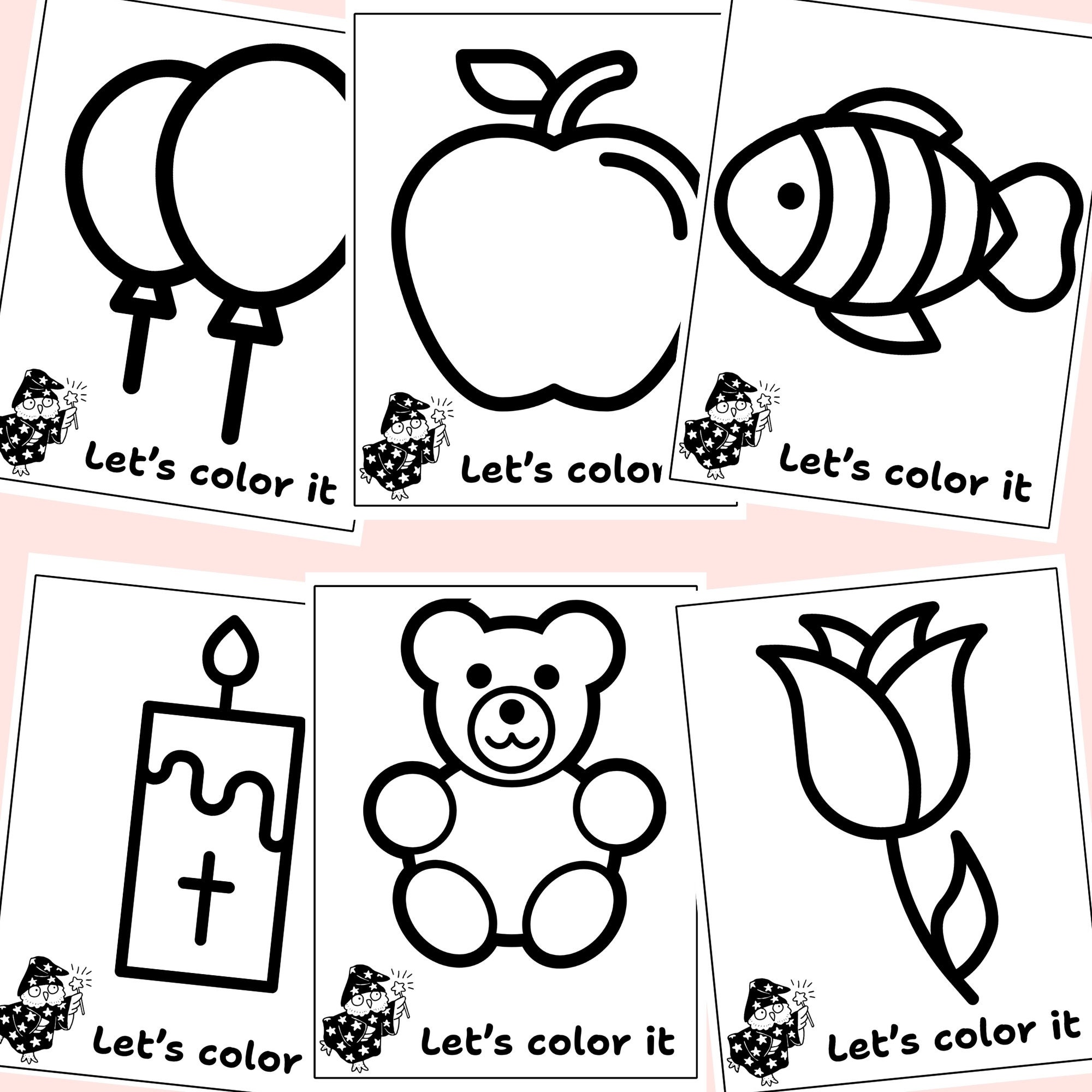 45 Super Easy Coloring Pages for Kids, Printable Bold and Easy Designs ...