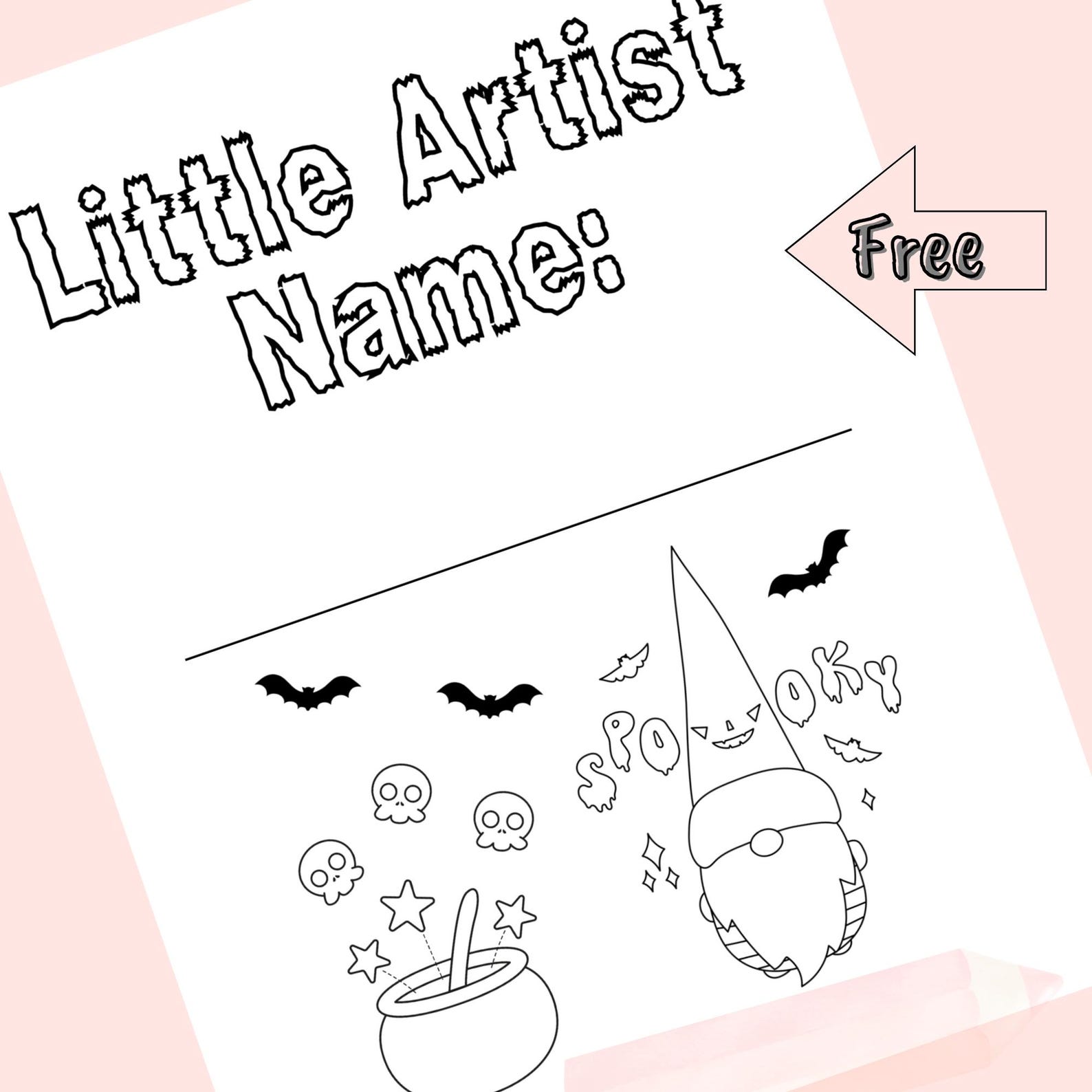 Gnome Coloring Pages, Kawaii Halloween Coloring Book for Kids, Coloring ...