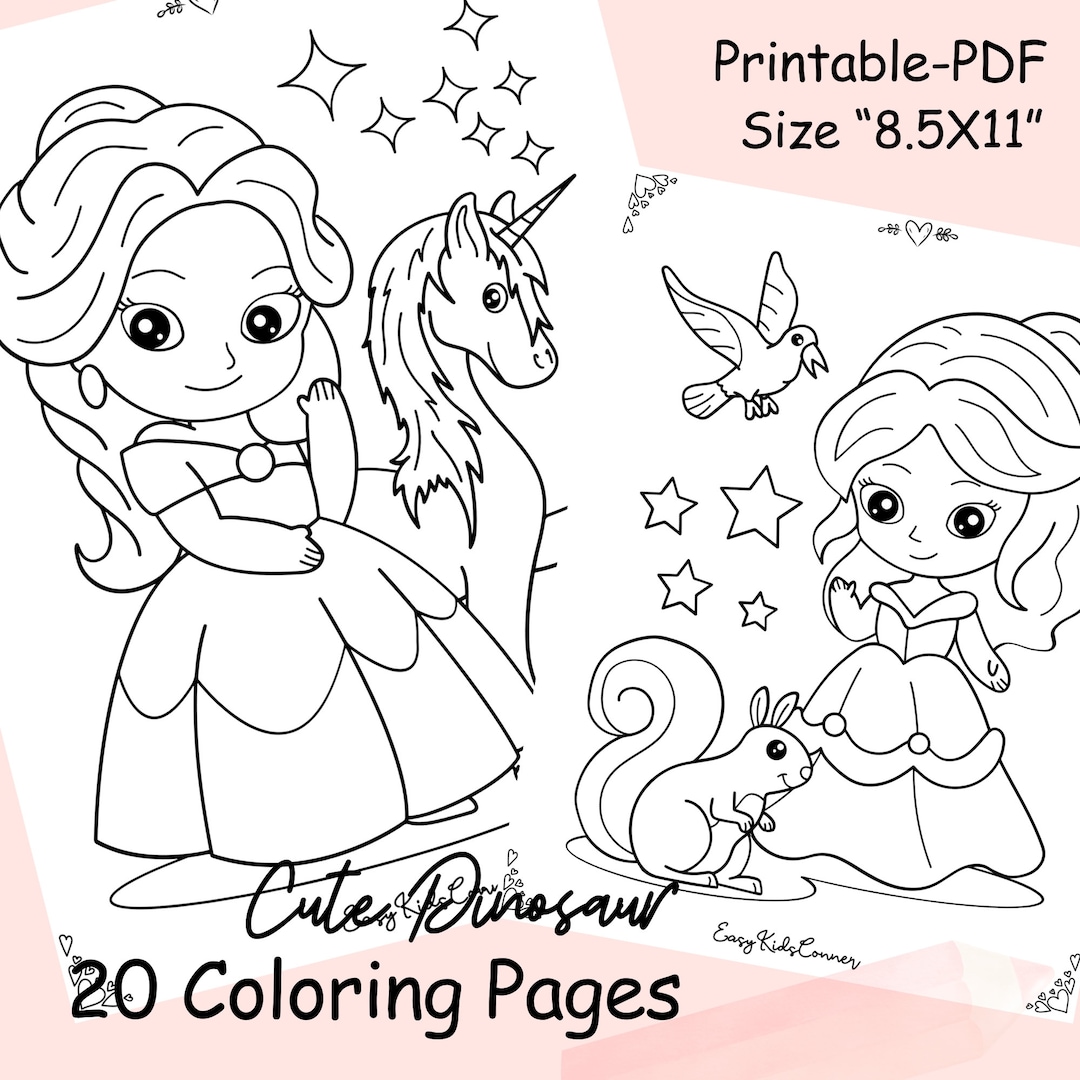 Princess Coloring Pages for Girls and Kids, Cute & Easy Designs ...