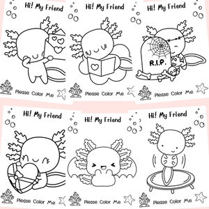 Cute Axolotl Coloring Page, Printable Coloring Sheets for Kindergarten ...
