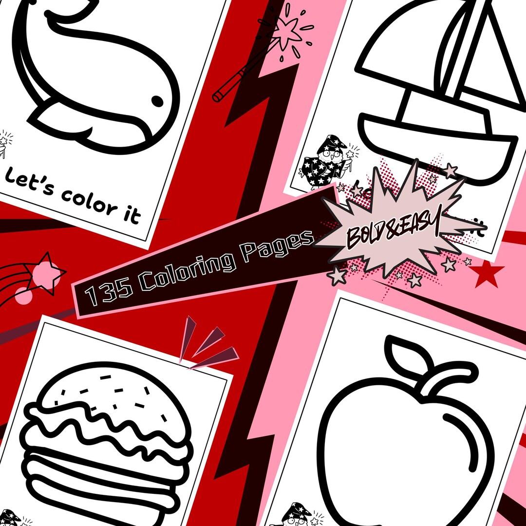 135 Super Bold and Easy Coloring Pages for Toddlers, Preschoolers, Easy ...