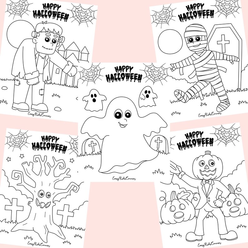 Spooky Halloween Coloring Book for Kids, Witch Coloring Pages Printable ...
