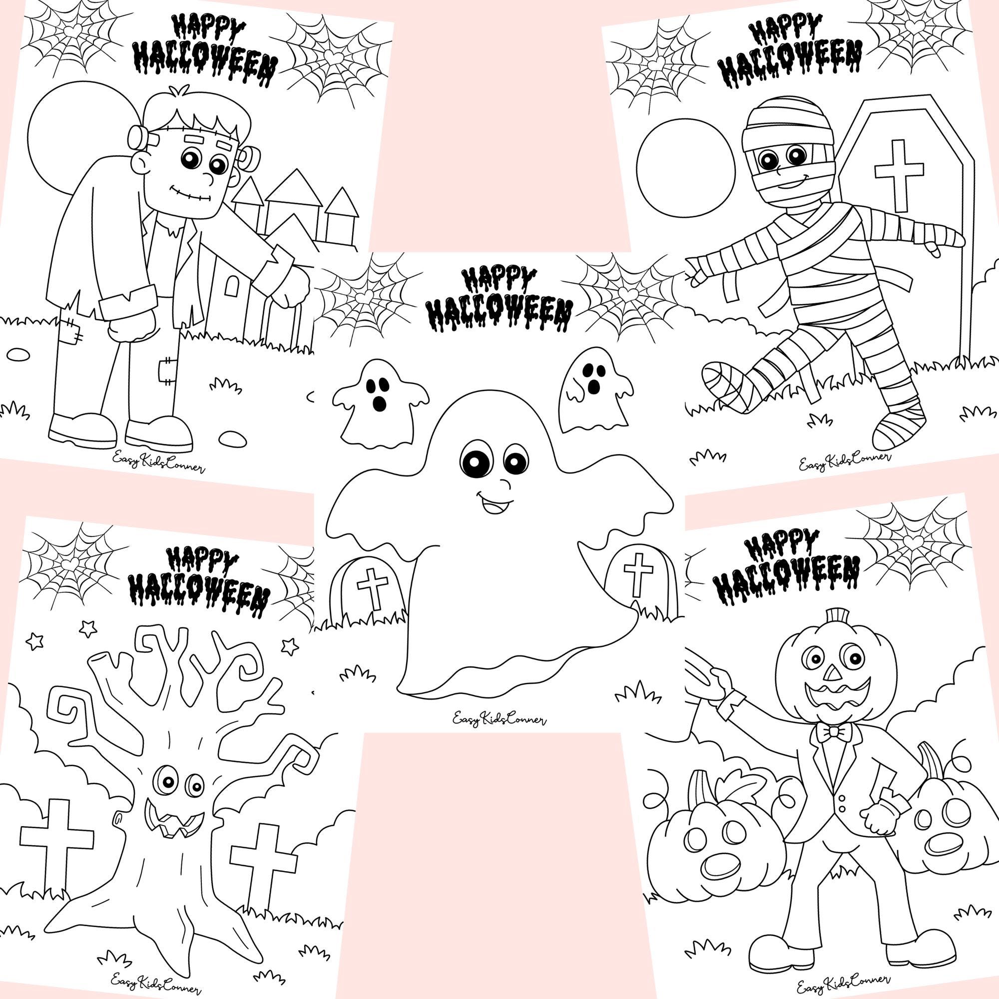 Spooky Halloween Coloring Book for Kids, Witch Coloring Pages Printable ...