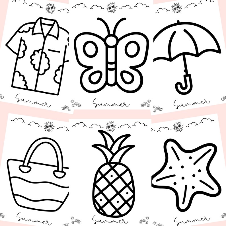 48 Groovy Summer Coloring Pages for Kids, Printable Bold and Easy ...