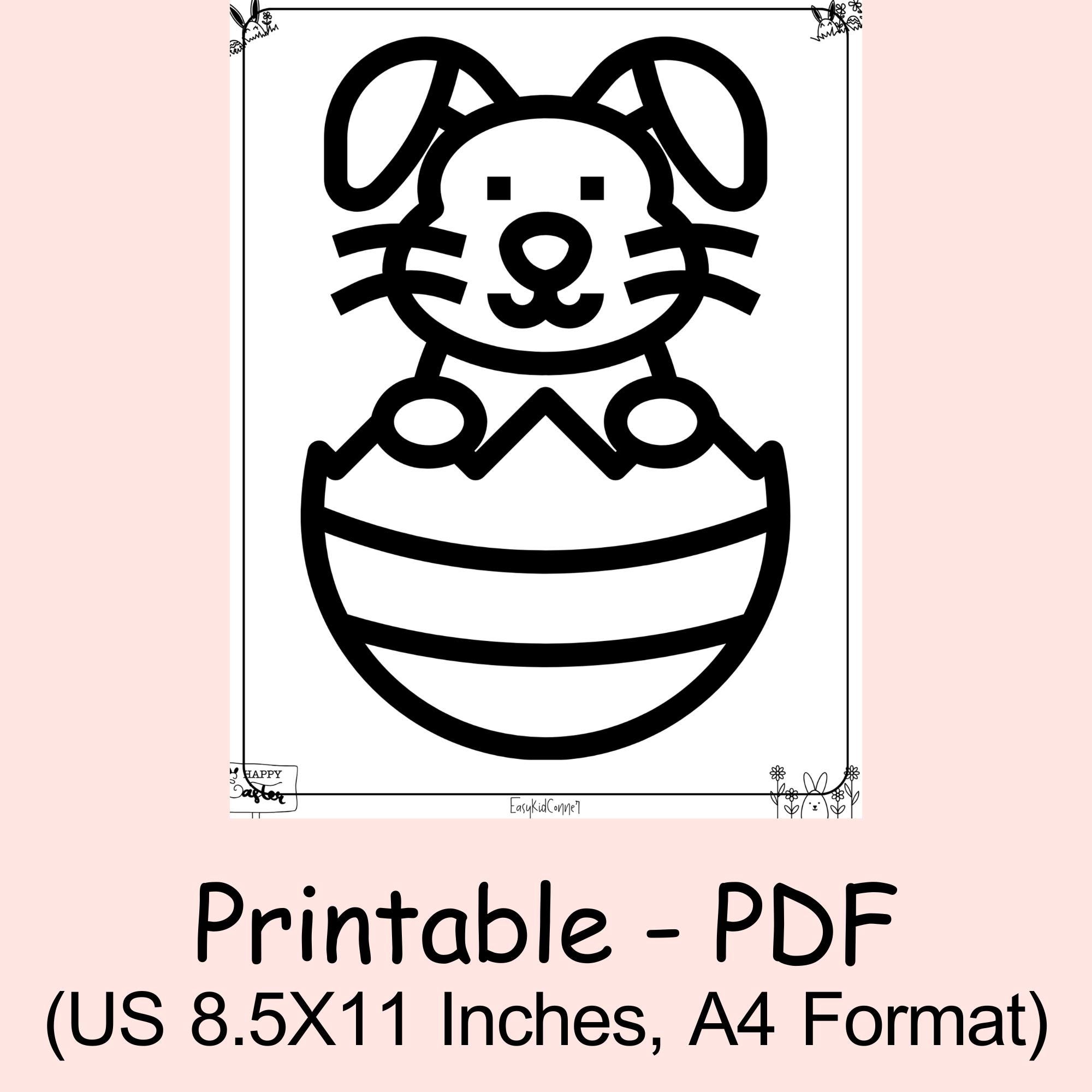 200 Easy Easter Coloring Pages for Toddlers and Kids, Printable Bold ...