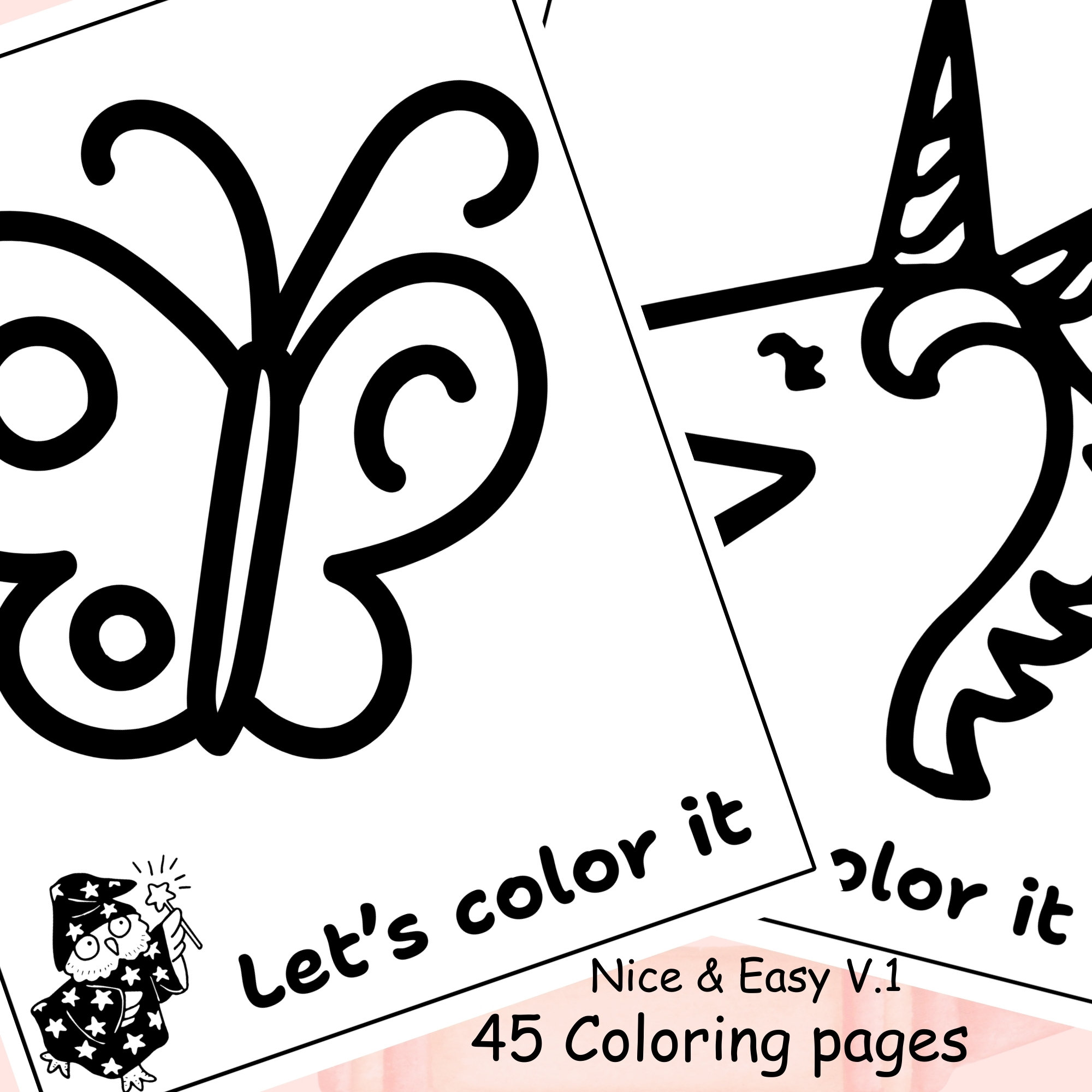 45 Super Easy Coloring Pages for Kids, Printable Bold and Easy Designs ...