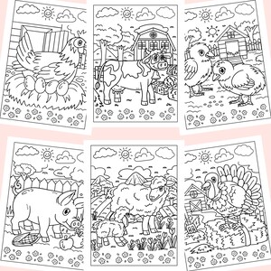 Farm Animals Coloring Pages, Coloring Pages Animals for Kids, Learning ...