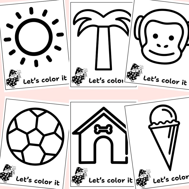 135 Super Easy Coloring Pages for Kids, Printable Bold and Easy Designs ...