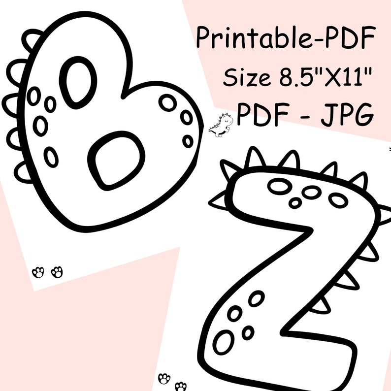 Dinosaur ABC Alphabet Coloring Pages for Preschool and Baby Shower ...