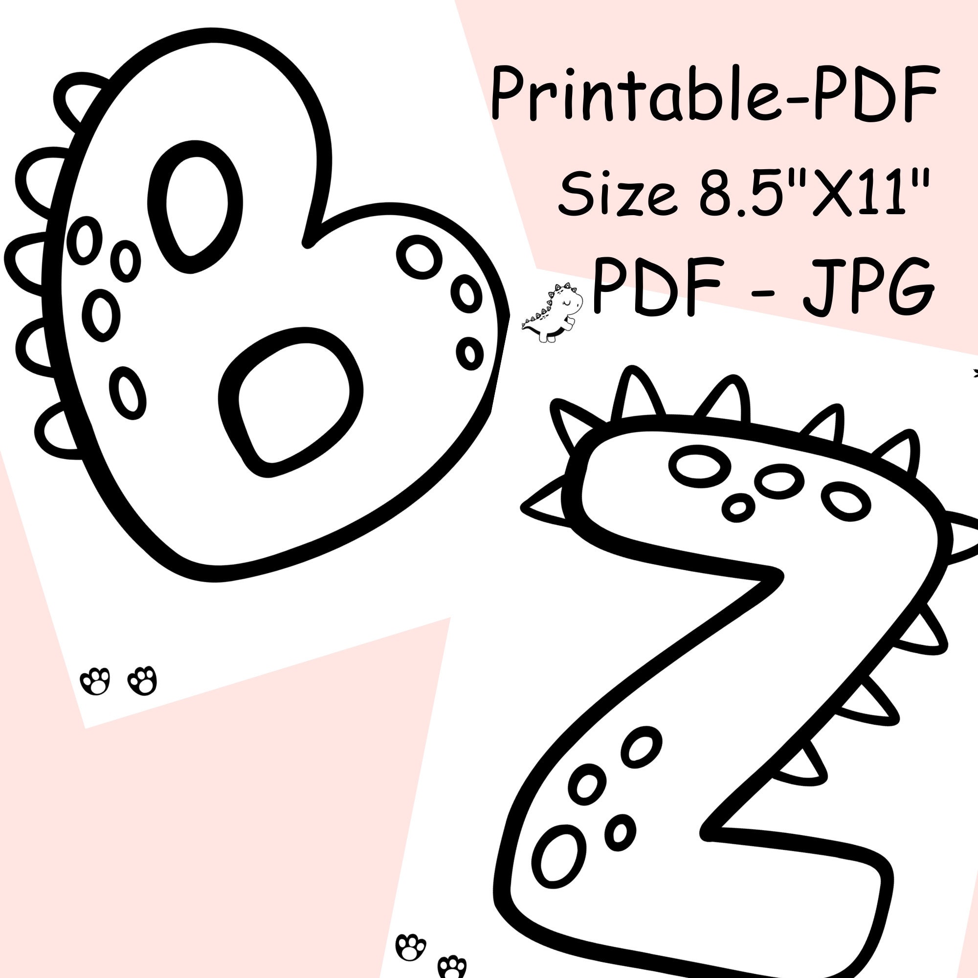 Dinosaur ABC Alphabet Coloring Pages for Preschool and Baby Shower ...