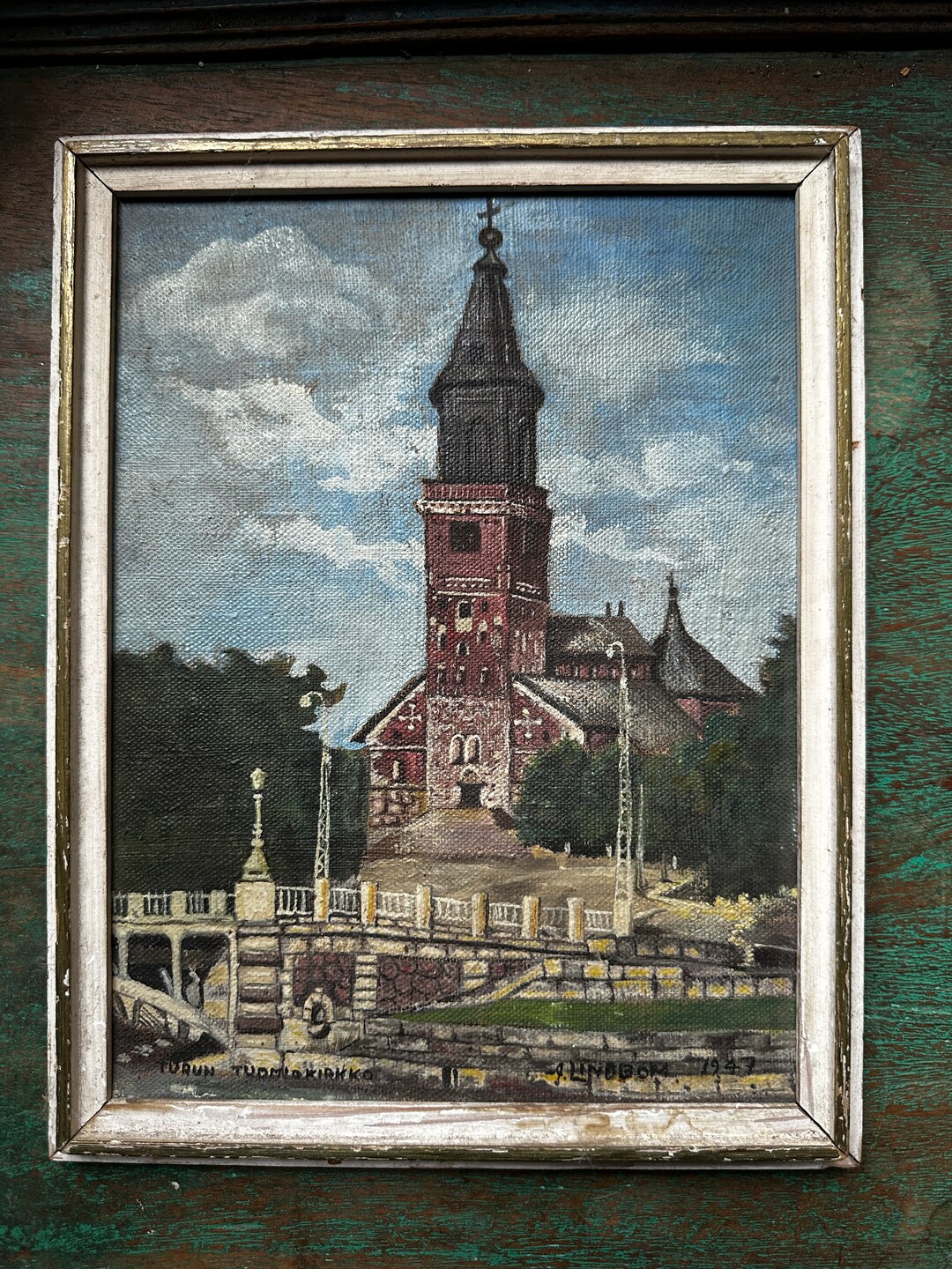 Alf Lindbom 1947 Painting, Turku Cathedral Religious Oil Painting ...