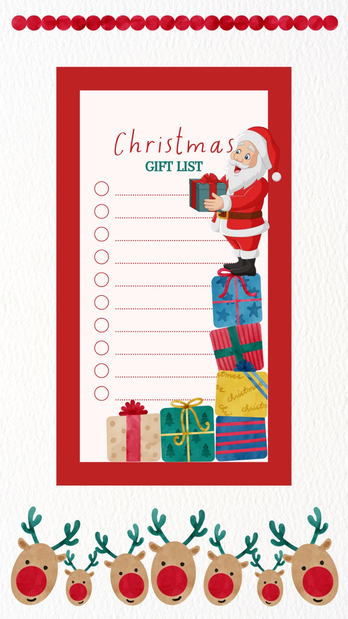Christmas Gift List | Christmas List | Santa Gift List | PDF ...