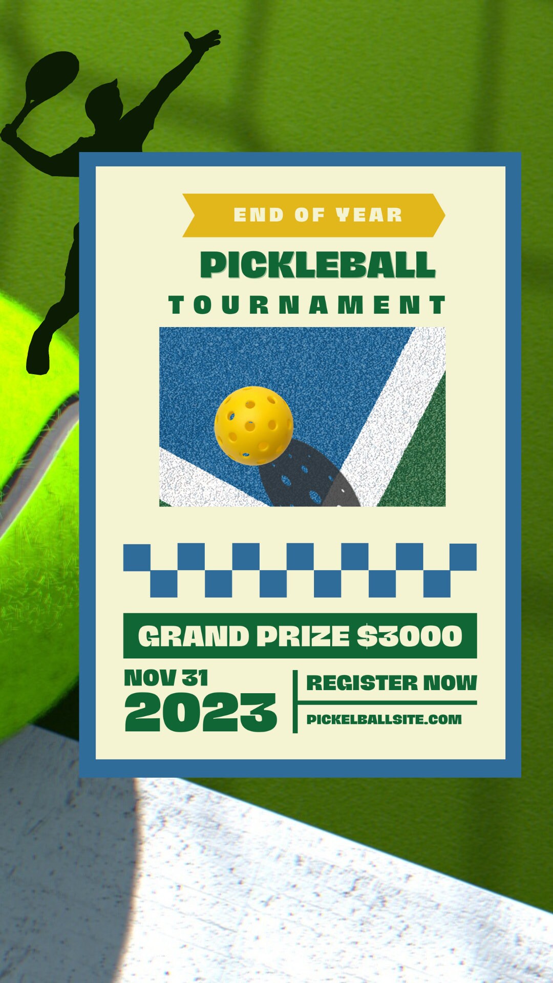 Pickleball Event Flyer, Canva Template, Editable Sports Tournament ...