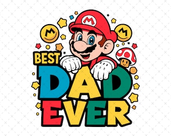 Super Mario Best Dad Ever Png, Mario Dad Png, Family Vacation Png ...
