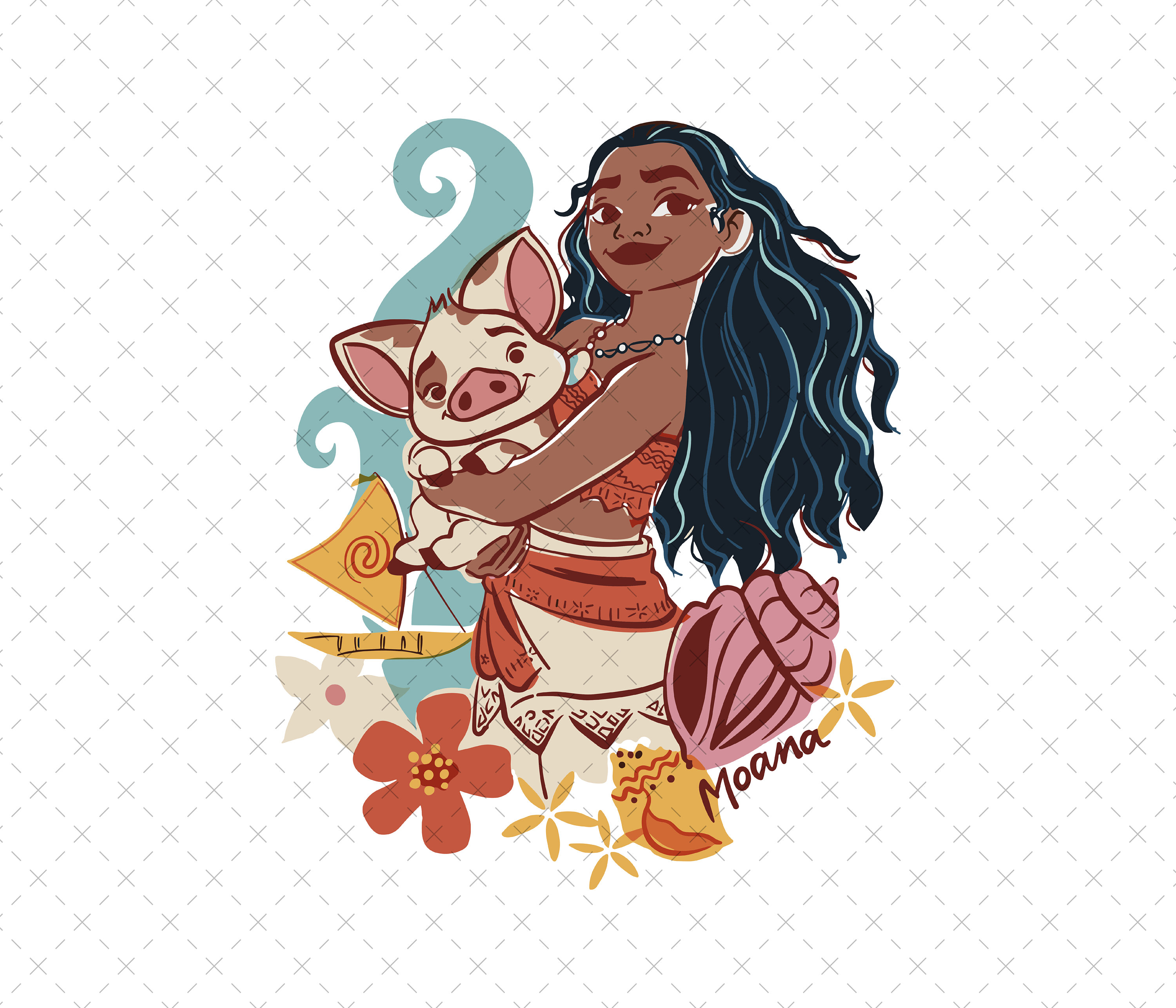 Retro Moana Pua and Heihei Png, Heihei Png, Pua Png, Retro Moana Png ...