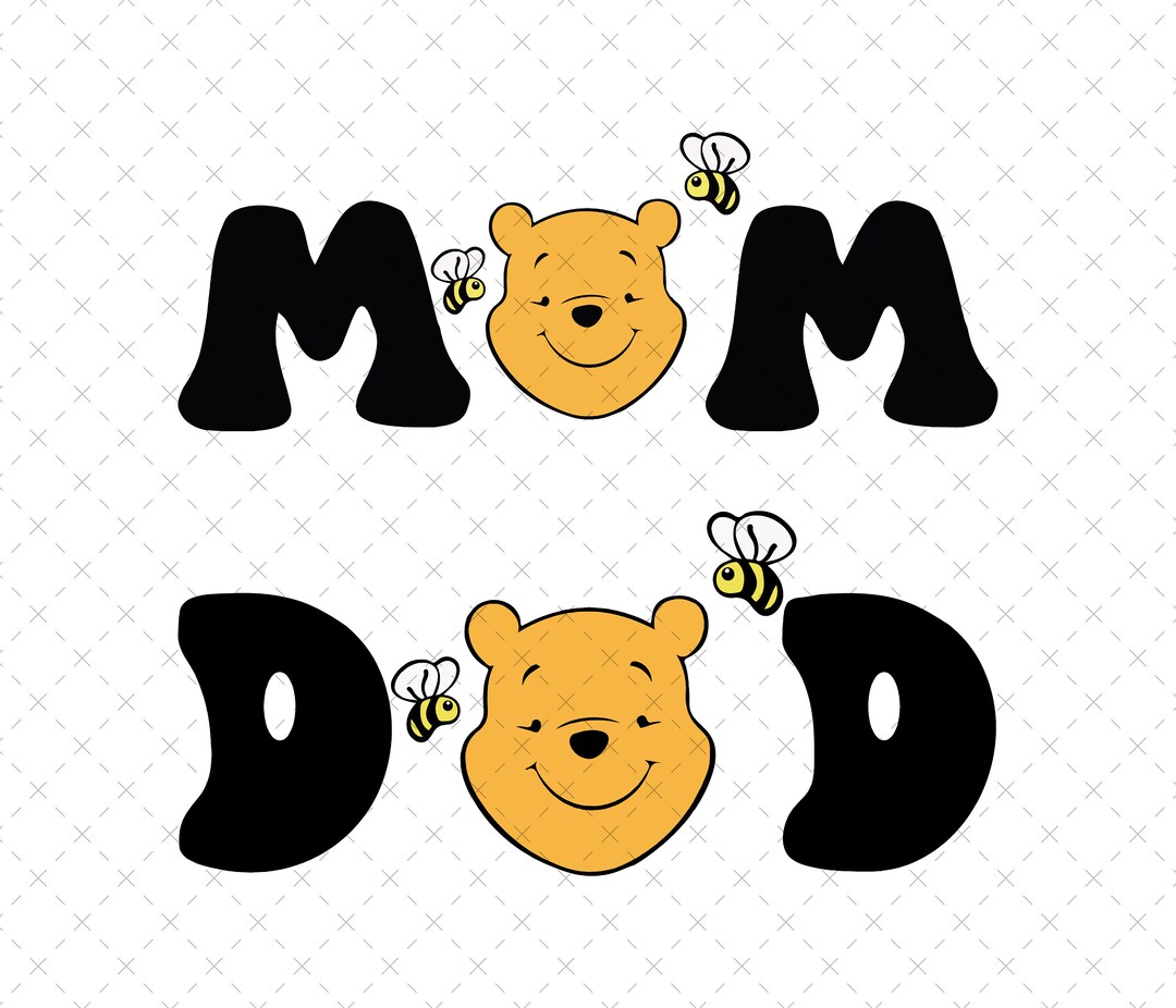 Winnie Dad Mom Png Svg, Winnie Png, Winnie Svg, Winnie Dad and Mom Svg ...