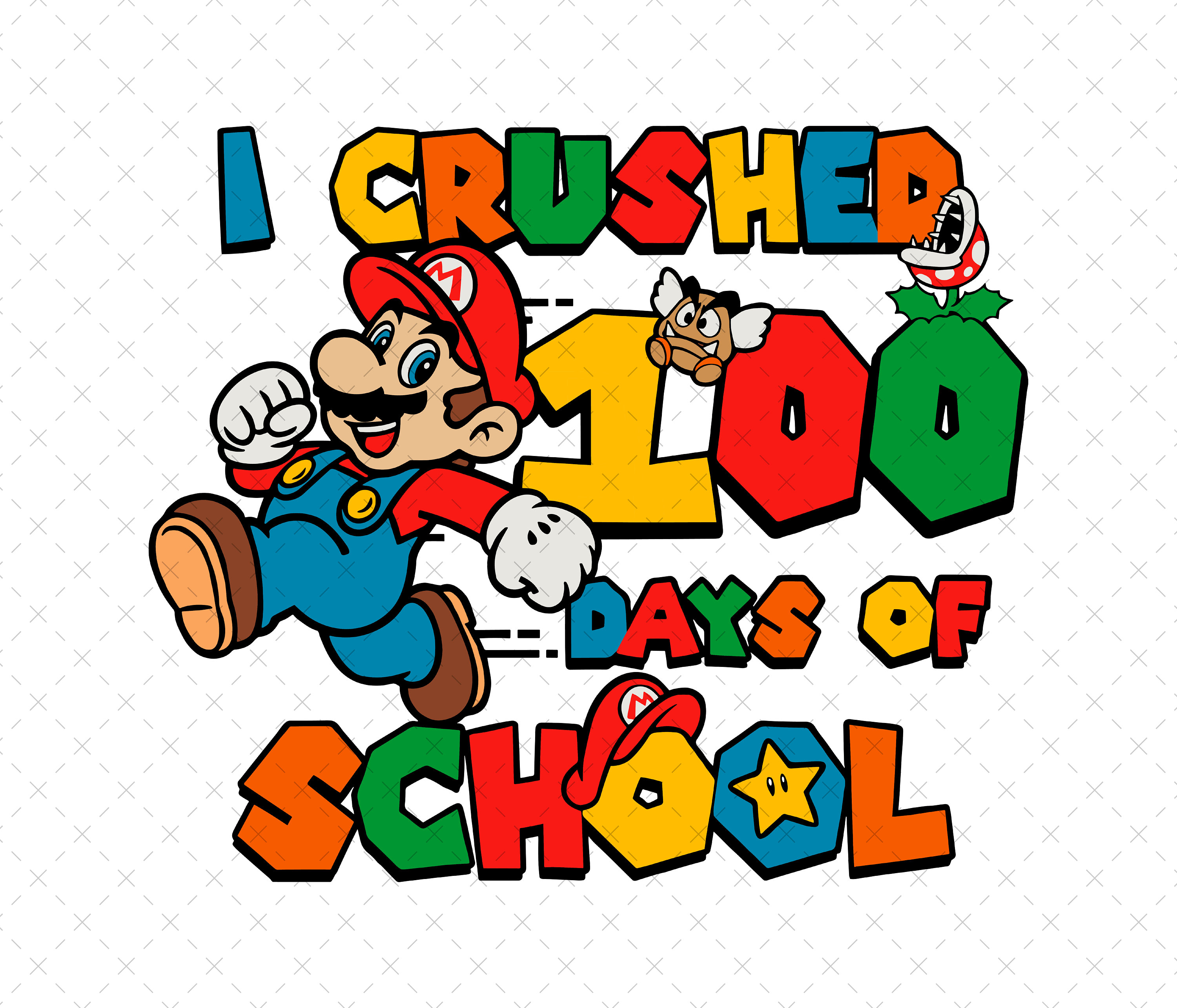Mario Png, Mario 100 Days of School Png, School Png, Teacher Png, Happy ...