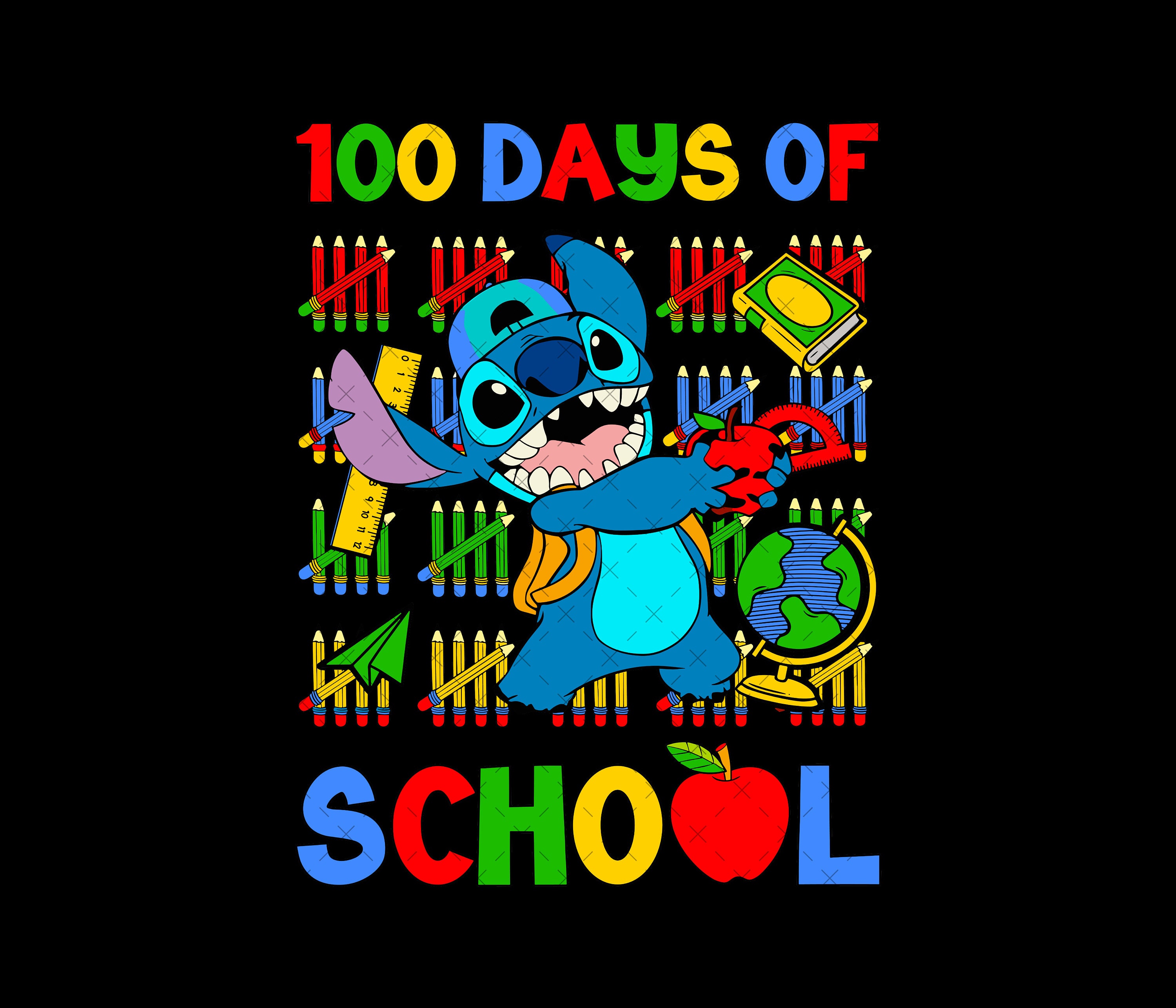 Stitch Png, Stitch 100 Days of School Png, School Png, Teacher Png ...