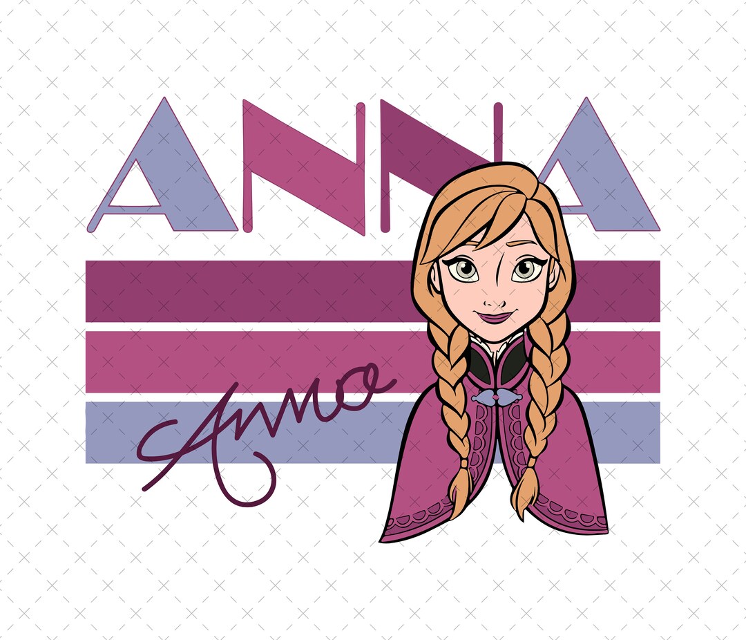 Retro Anna Png, Anna Png, Frozen Anna Png, Elsa and Anna Png, Png File ...