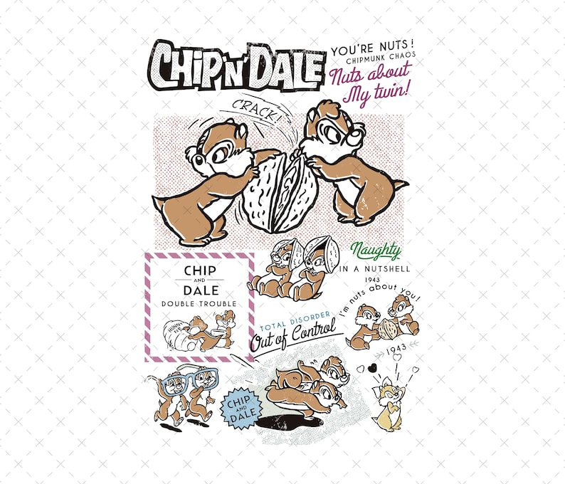 Retro Chip and Dale Png, Chip and Dale Clipart , Chip and Dale Shirt ...