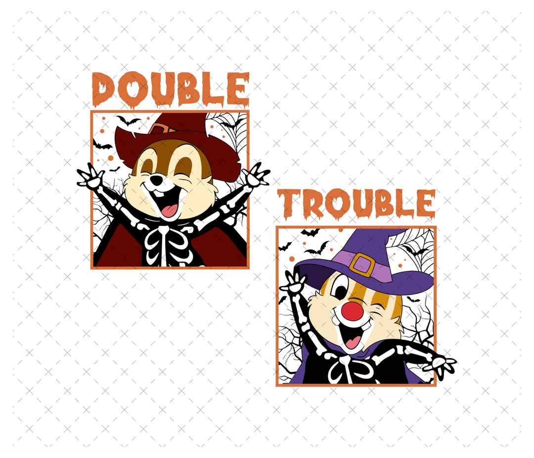Retro Double Trouble Halloween Png, Halloween Family Png, Double ...