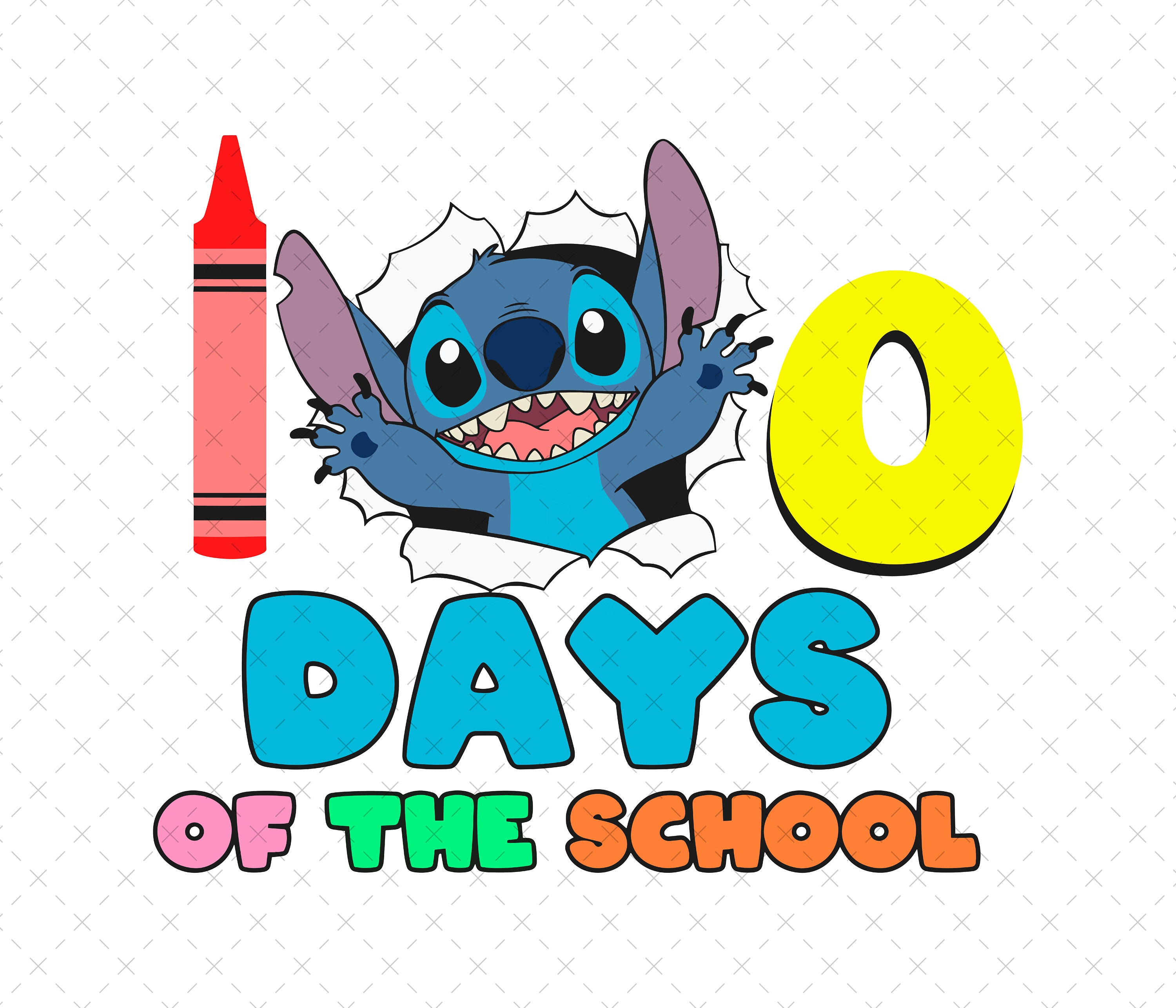 Stitch Png, Stitch 100 Days of School Png, School Png, Teacher Png ...