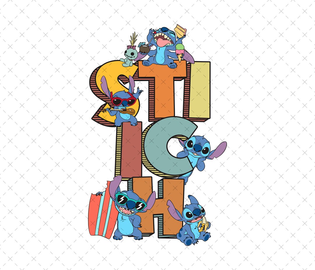 Stitch Png, Stitch Summer Png, Stitch Snacks Png, Retro Stitch Png ...
