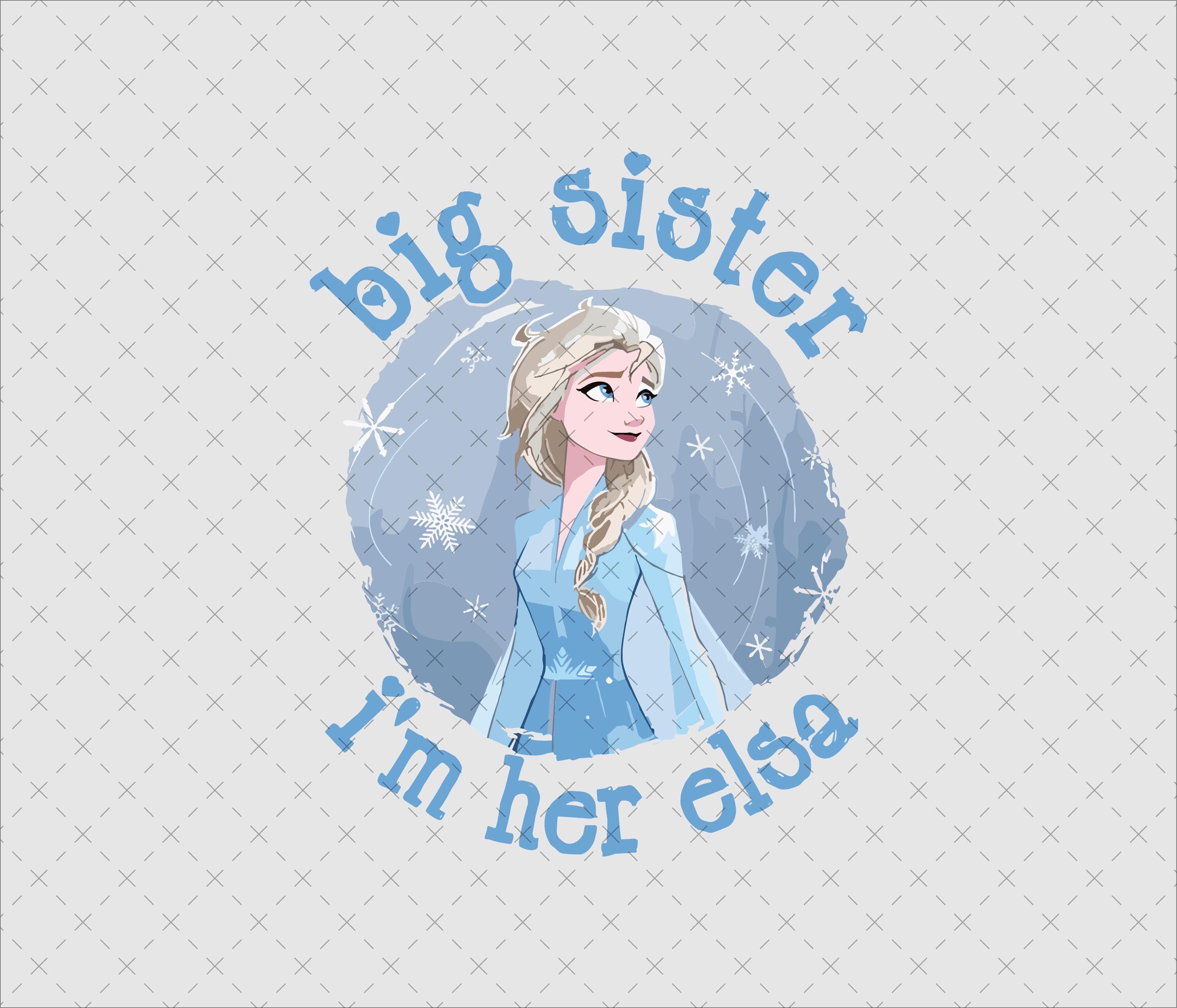 Elsa Anna PNG, Big Sister Lil' Sister Design, Frozen Matching Sibling ...