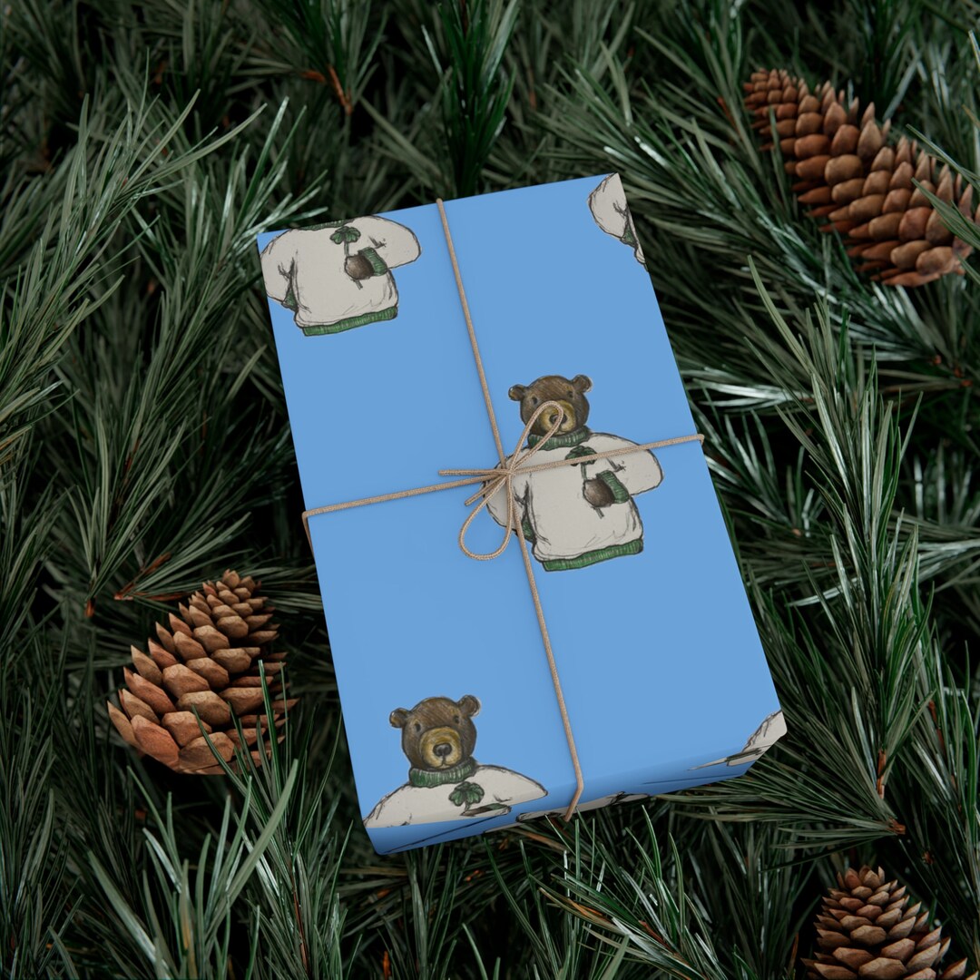 Brown Bear Gift Wrap Paper - Etsy