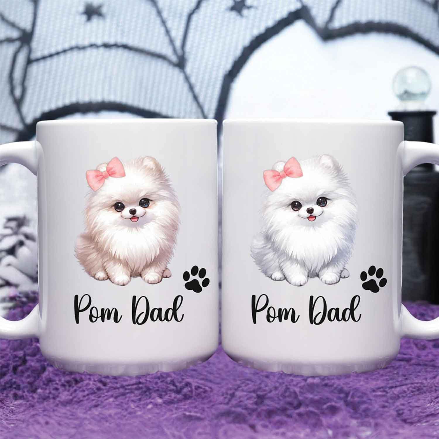 Pomeranian Couple Matching Mug, Pom Mom Mug, Pom Dad Mug, Giftable Mug ...