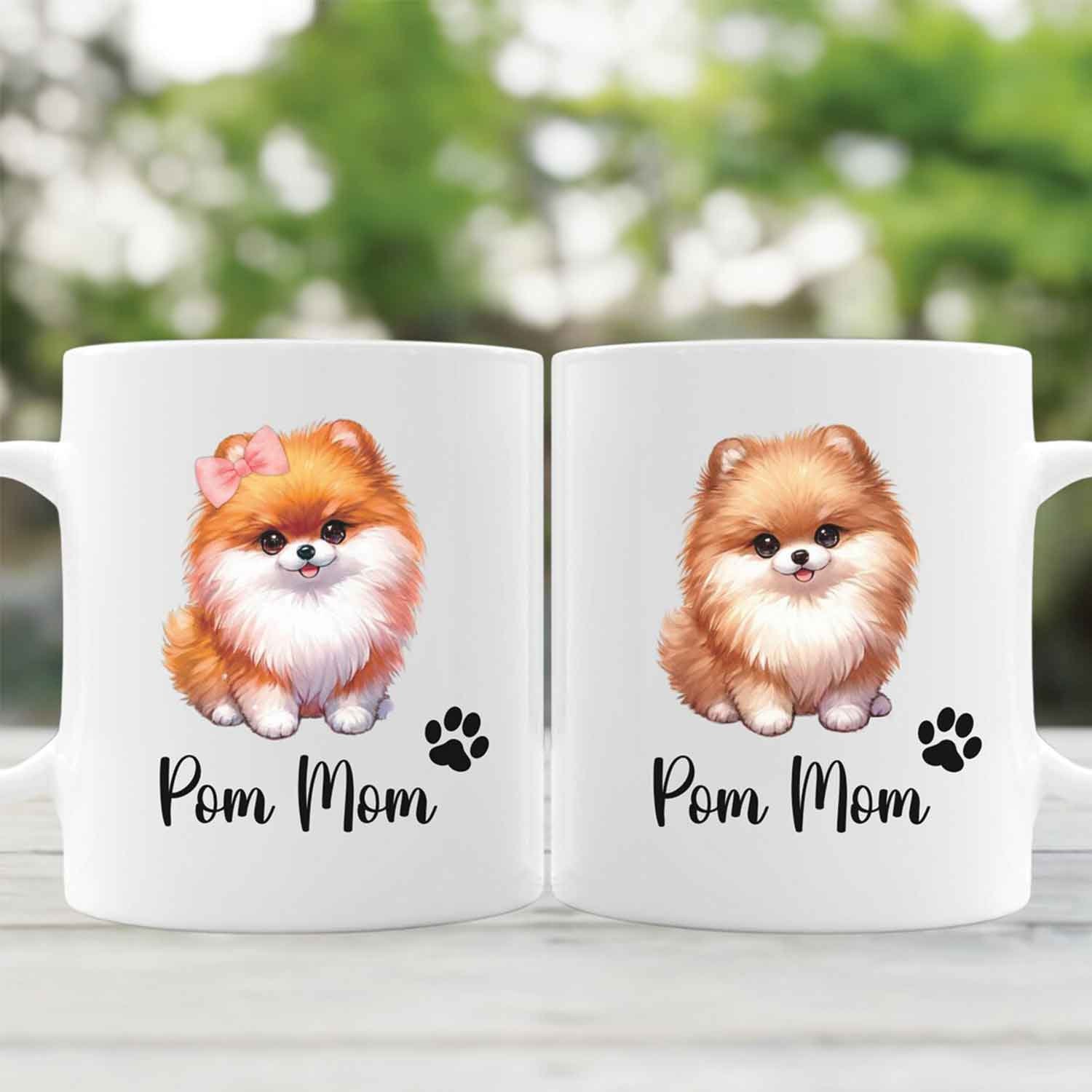 Pomeranian Couple Matching Mug, Pom Mom Mug, Pom Dad Mug, Giftable Mug ...