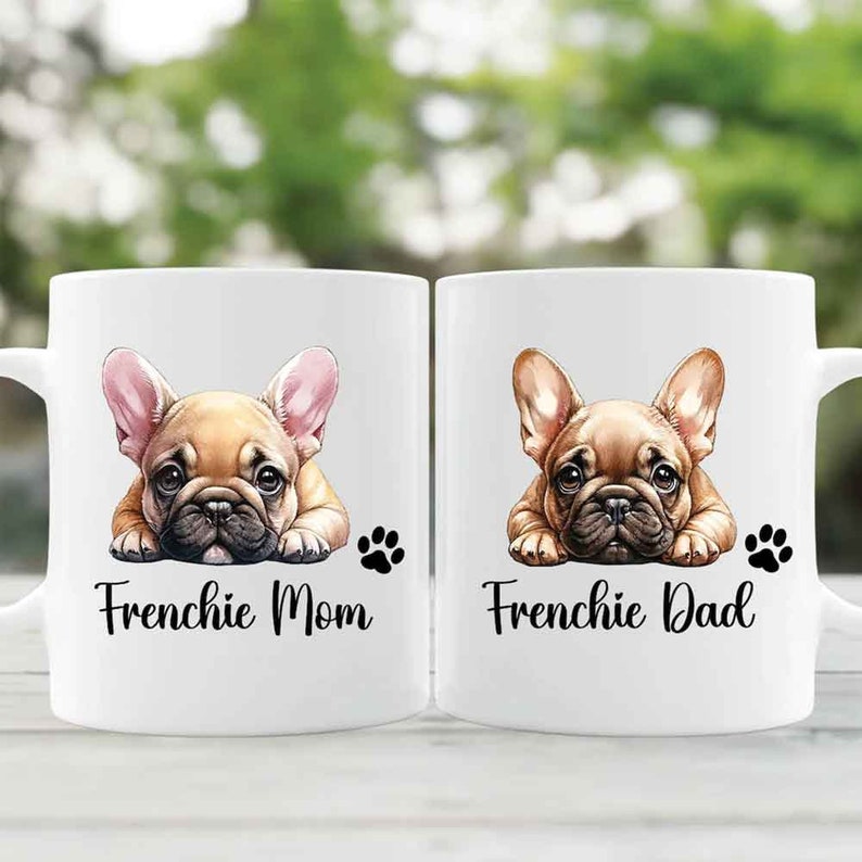 French Bulldog Couple Mug Lazy Frenchie Mom Dad Matching Mug for Coffee ...