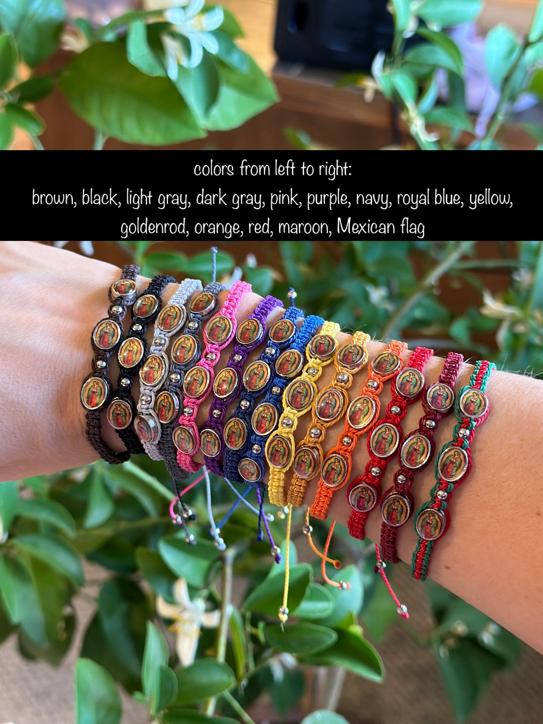 Handmade Virgen De Guadalupe Bracelet, Mix and Match Colors - Etsy