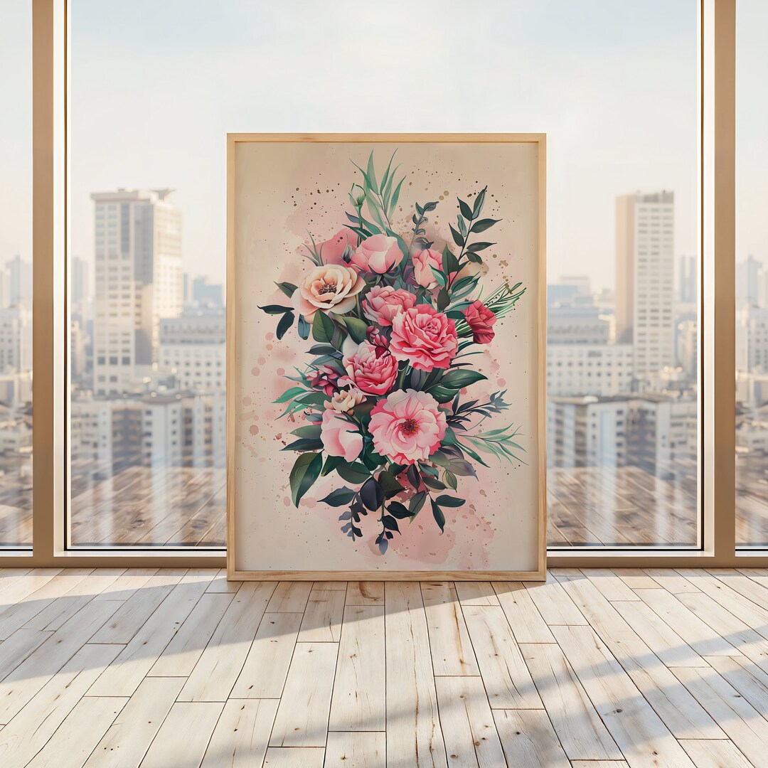 Pink Flower Wall Art Print | Printed Poster, A4, A3, A2, A1 | High ...