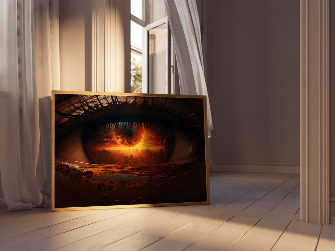 Eyes Fire Post Apocalyptic Wall Art Print Poster, Frame, Canvas ...