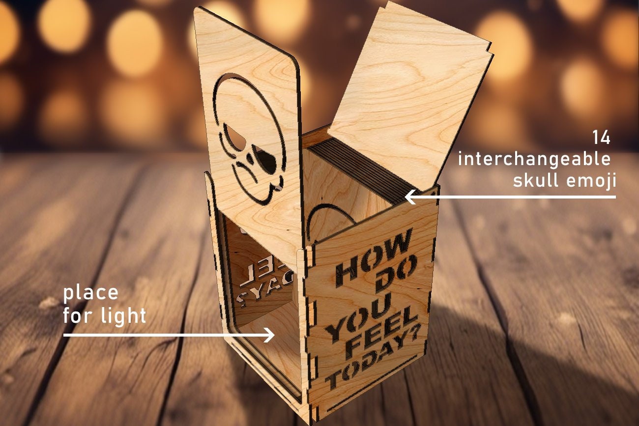 Lantern Skull Emoji SVG Laser Cut File Horror Decor, Super Easy Laser ...